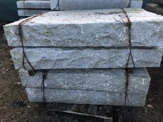 Blockmur Granit. - #2 Blockstensmur Avslut grå 1400mm | Blinto auktioner