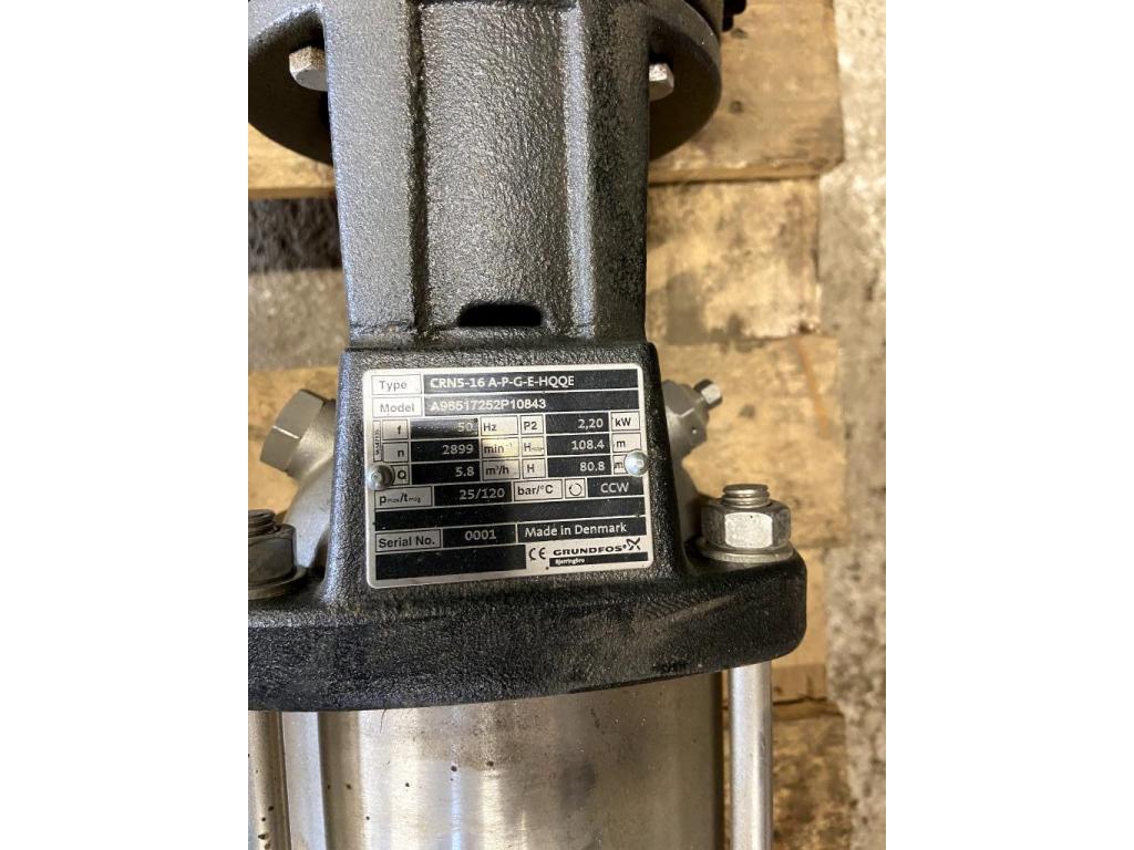 Pump - Pump Grundfos CRN5-16A-P-G-E-HQQE | Blinto auktioner