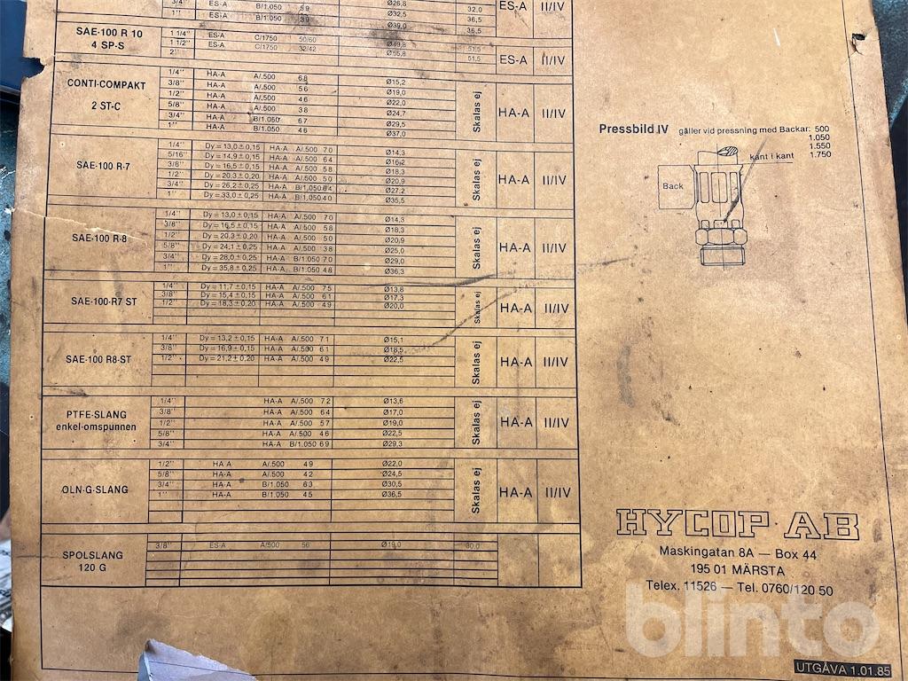 Slangpress - Hycop hydraulslangpress | Blinto auktioner