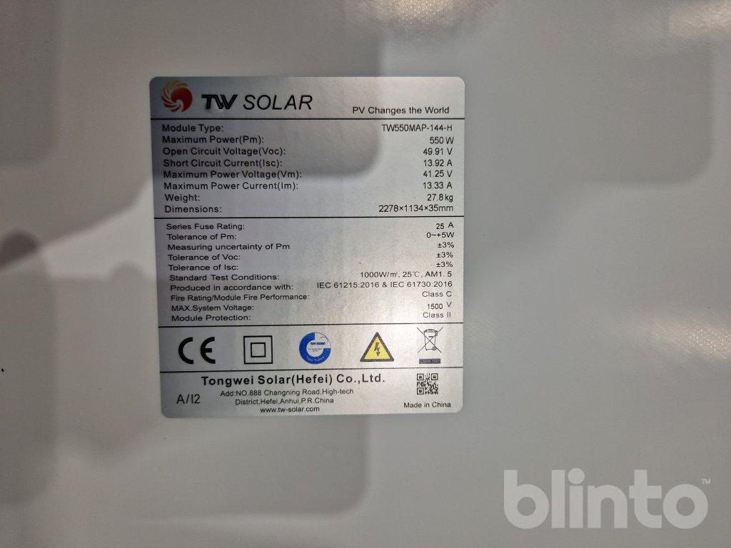 Solcellspaneler - 16 st TW550 map-144-h | Blinto