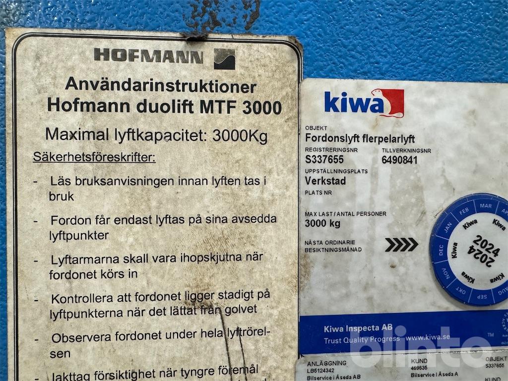 Tvåpelarlift - Hofmann Duolift MTF3000 | Blinto auktioner