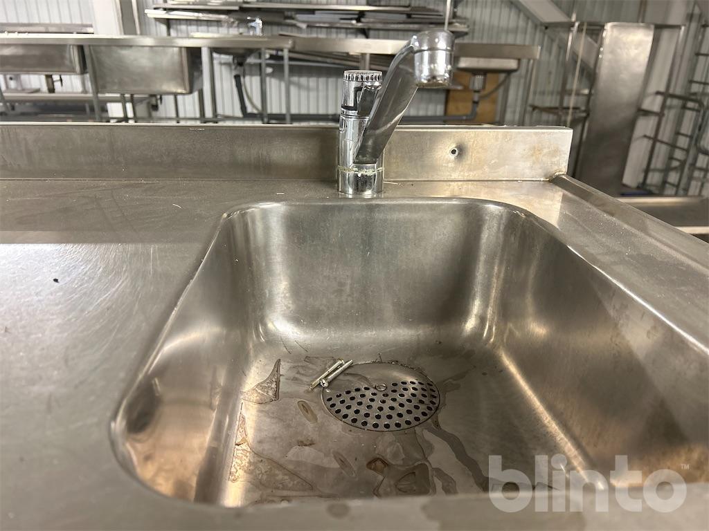 Bänk med diskho - Rostfritt | Blinto auktioner