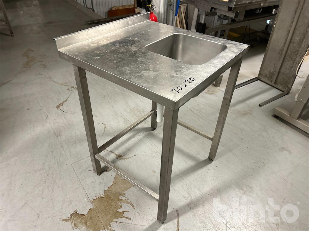 Bänk med diskho - Rostfri | Blinto auktioner