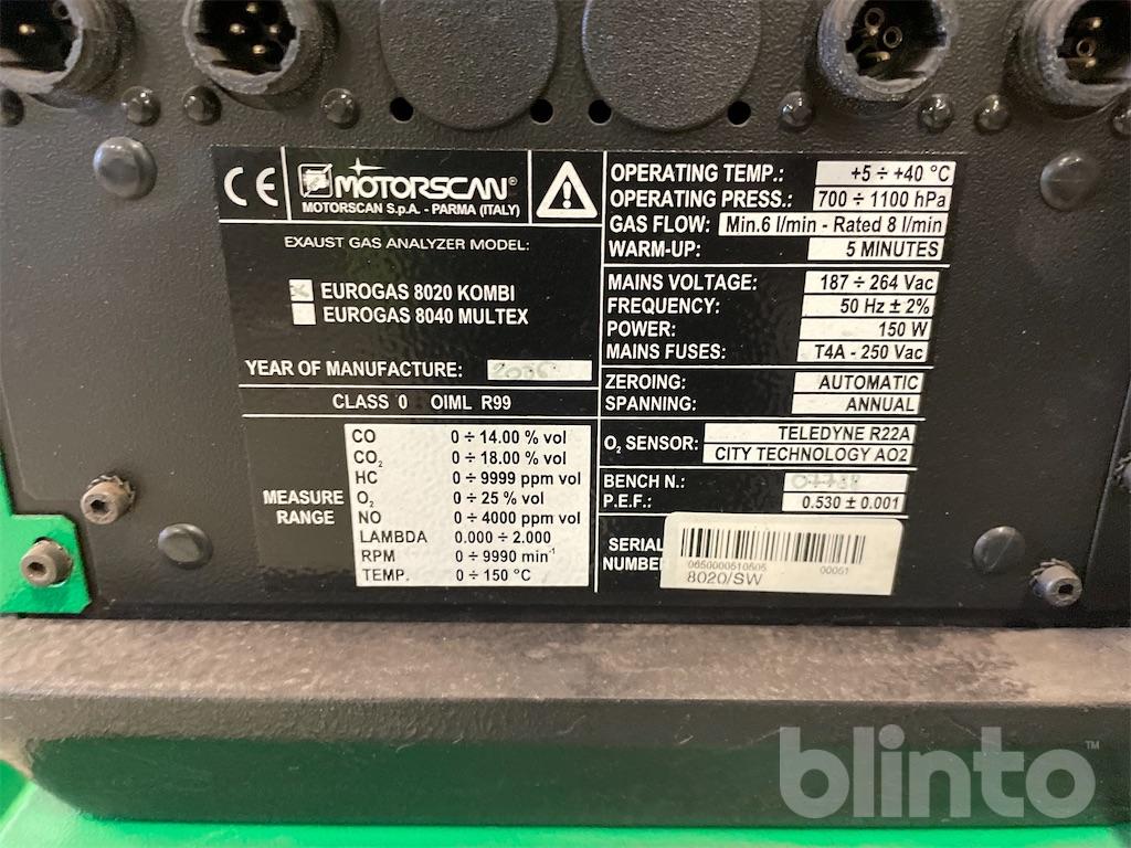 Avgasmätare - Motorscan/Eurogas 8020 | Blinto auktioner