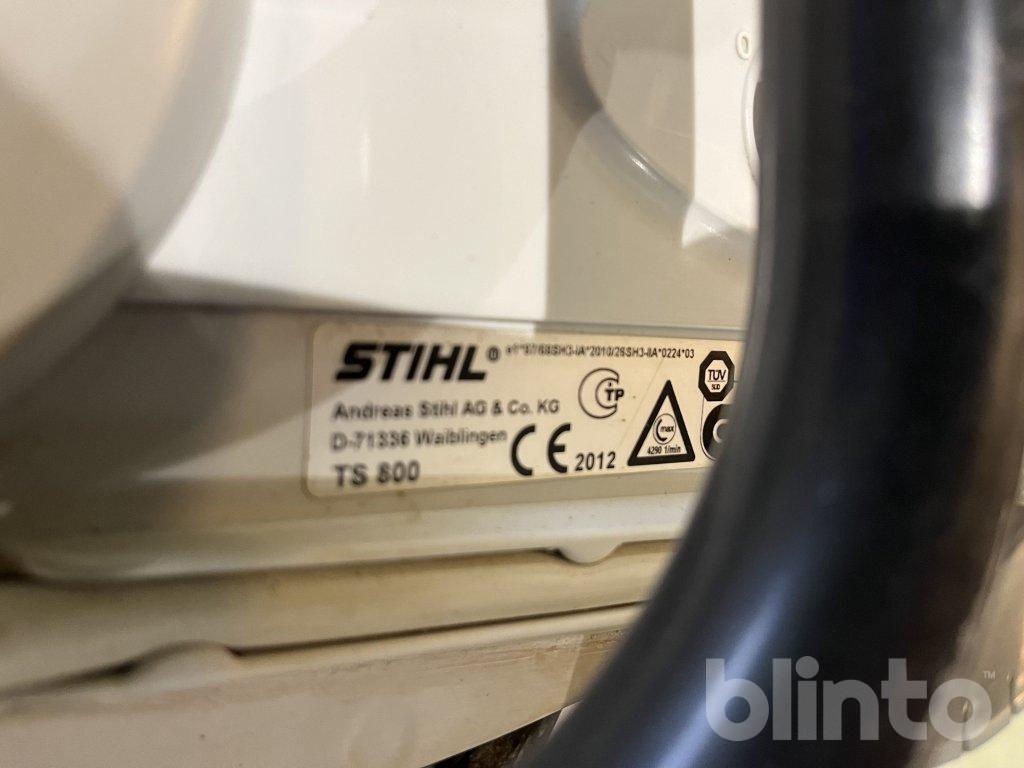Motorkap - Stihl TS 800 med kapvagn FW20 | Blinto auktioner