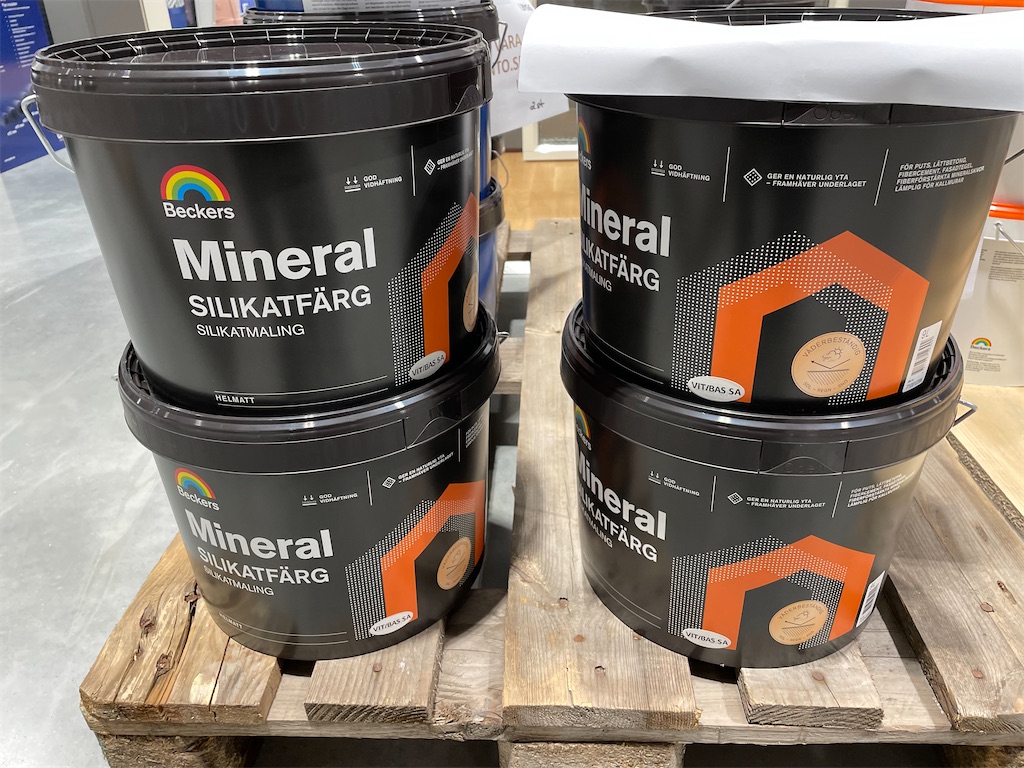 Silikatfärg - Beckers Mineral silikatfärg vit/Bas A 9 liter | Blinto ...