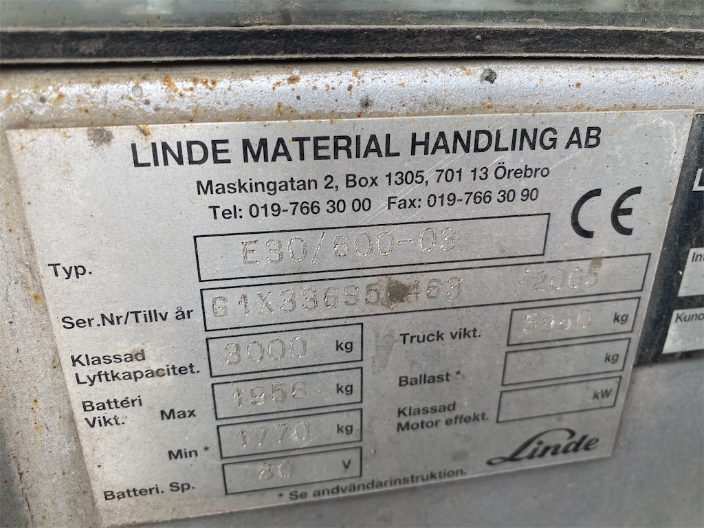 Eltruck - Linde E30 | Blinto auktioner