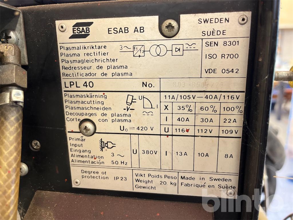 Plasmaskärare - ESAB LPL 40 | Blinto auktioner