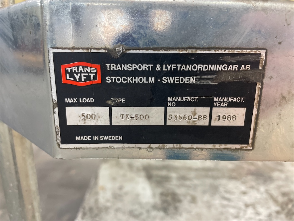 Lyftvagn - Translyft 500 kg | Blinto auktioner