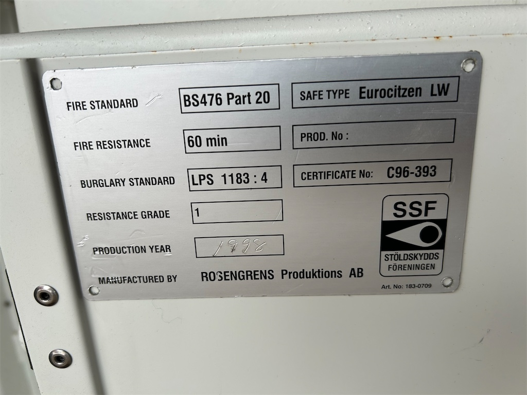 Kassaskåp - Rosengrens | Blinto auktioner