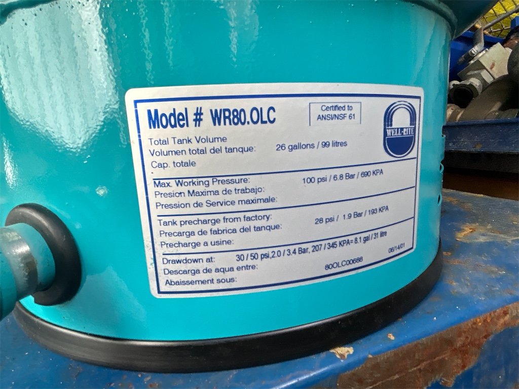 Hyydrofortank - Well-Rite wr80 olc | Blinto auktioner