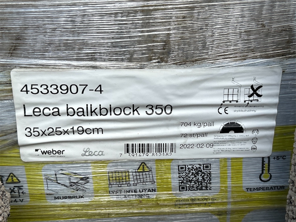 Leca balkblock 350 - Weber | Blinto auktioner