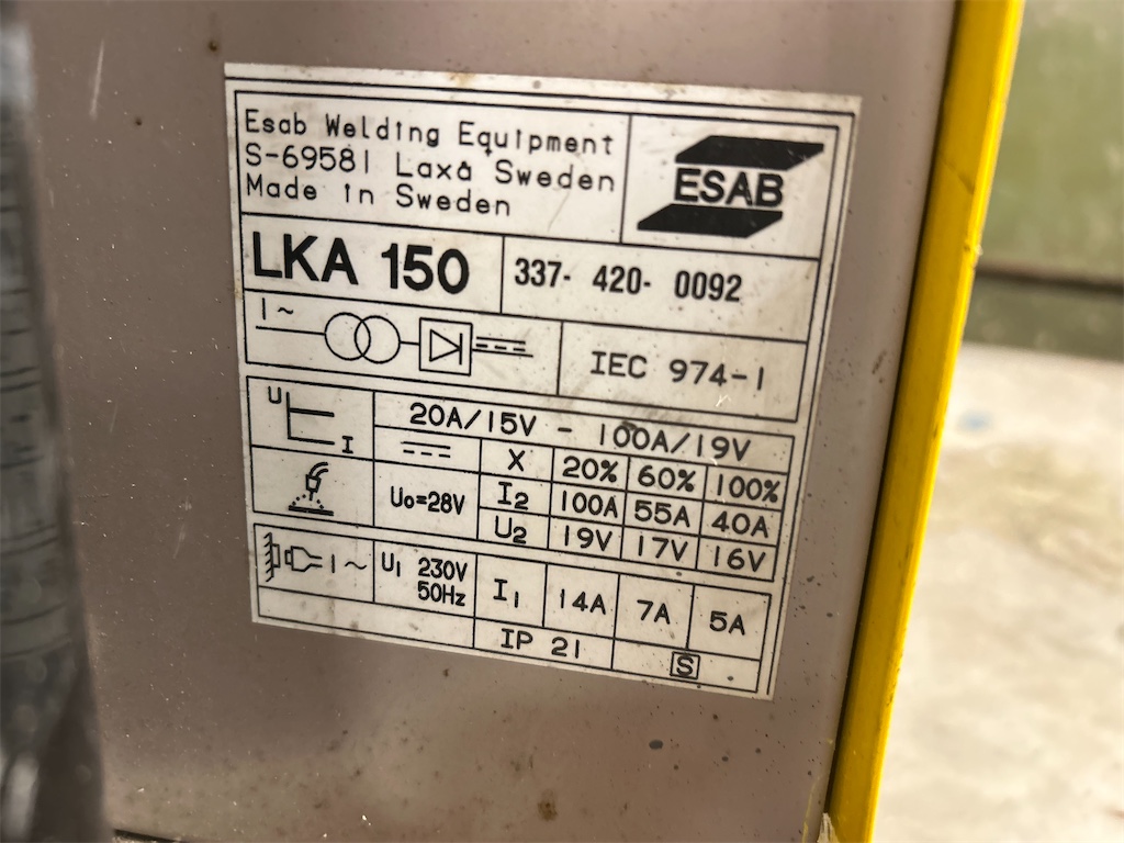 Migsvets - ESAB LKA 150 | Blinto auktioner