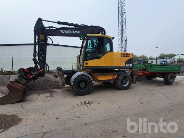 Hjulgrävare - Volvo EW 160C 2008 med tippvagn | Blinto auktioner