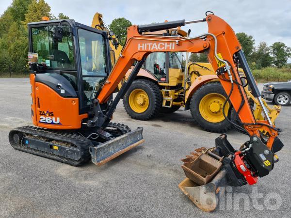 Minigrävare - Hitachi ZX 26U | Blinto auktioner