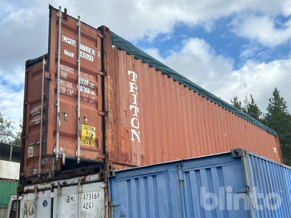 Container - 40 fot öppen med takduk / presenning | Blinto auktioner