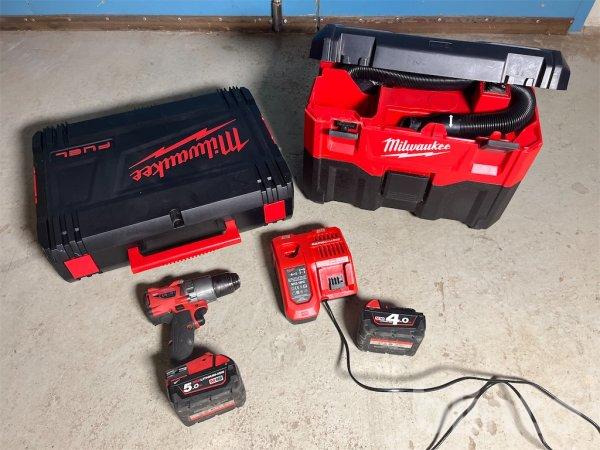 Skruvdragare - Milwaukee FUEL M18 ONEDD2 + Dammsugare | Blinto auktioner